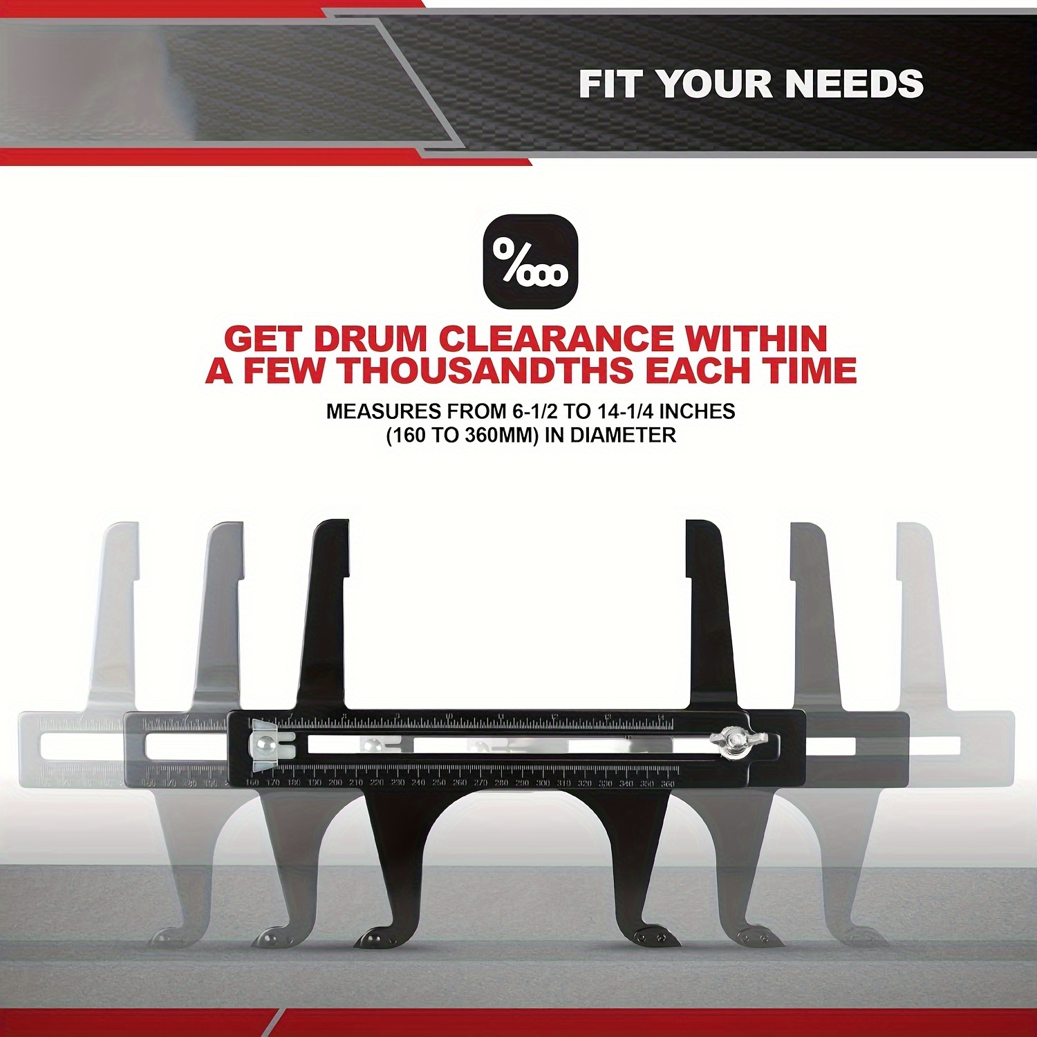 brake measuring tool drum brakes: dual scale combination - Temu