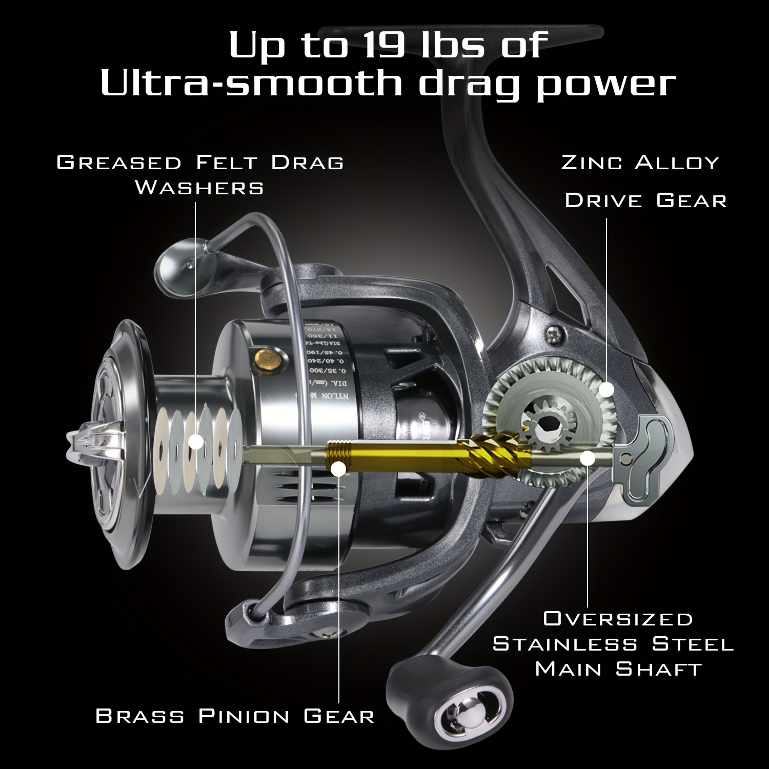 Sougayilang Spinning Fishing Reel Max Drage /22lbs Ultra - Temu