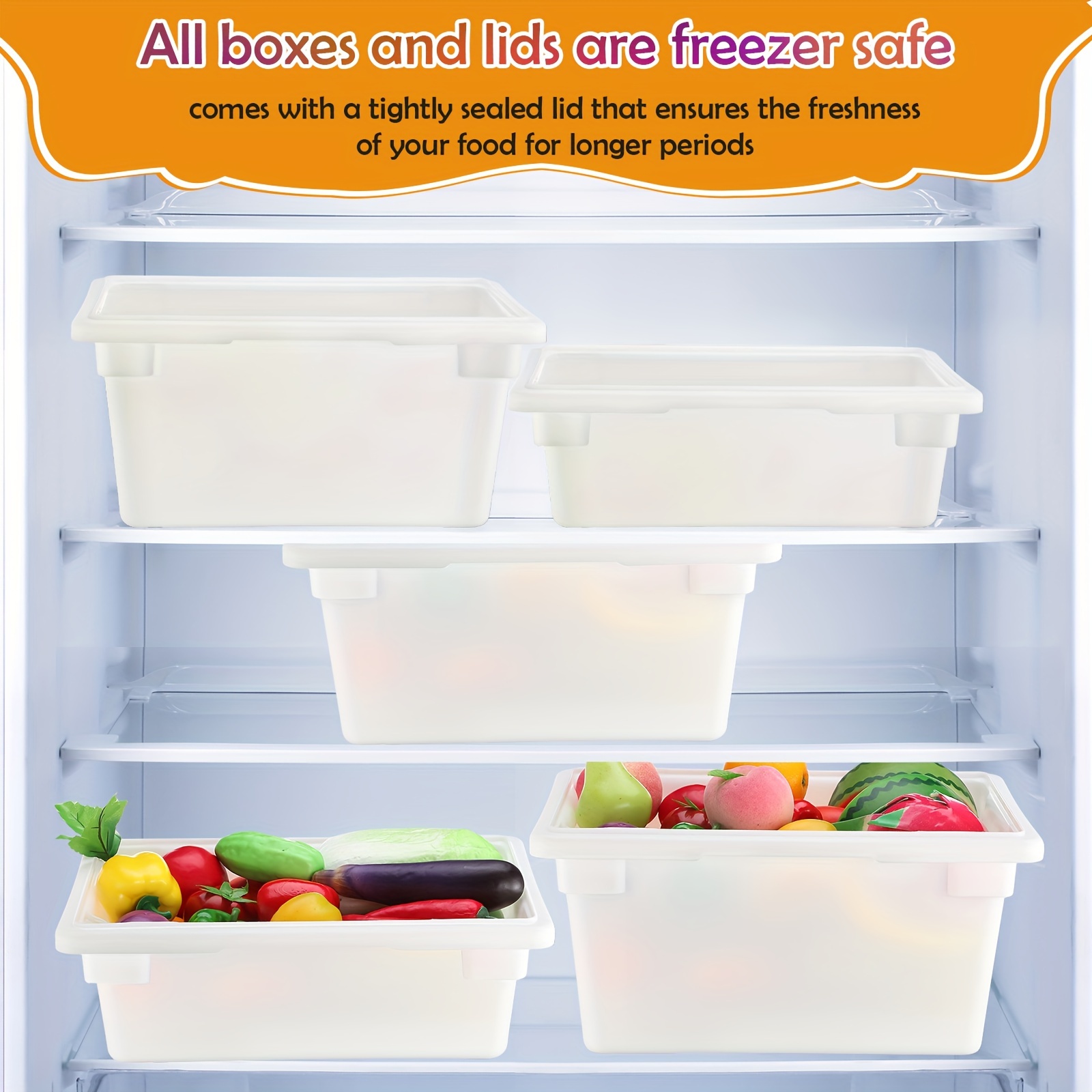 Food Storage Box Tote Freezer Dishwasher Safe Commercial - Temu