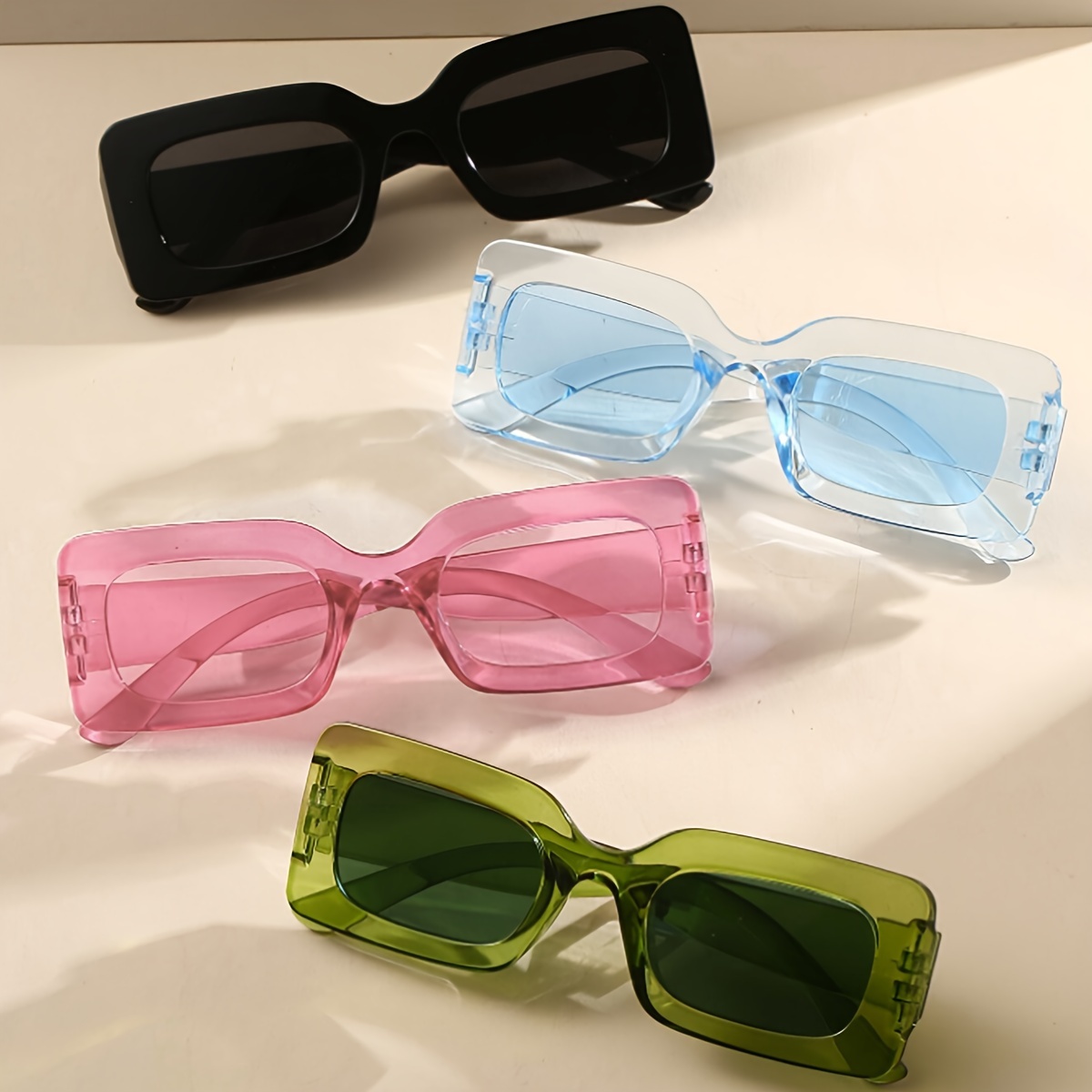 Y2k Rectangle Fashion Glasses Women Candy Color Fashion Anti - Temu ...