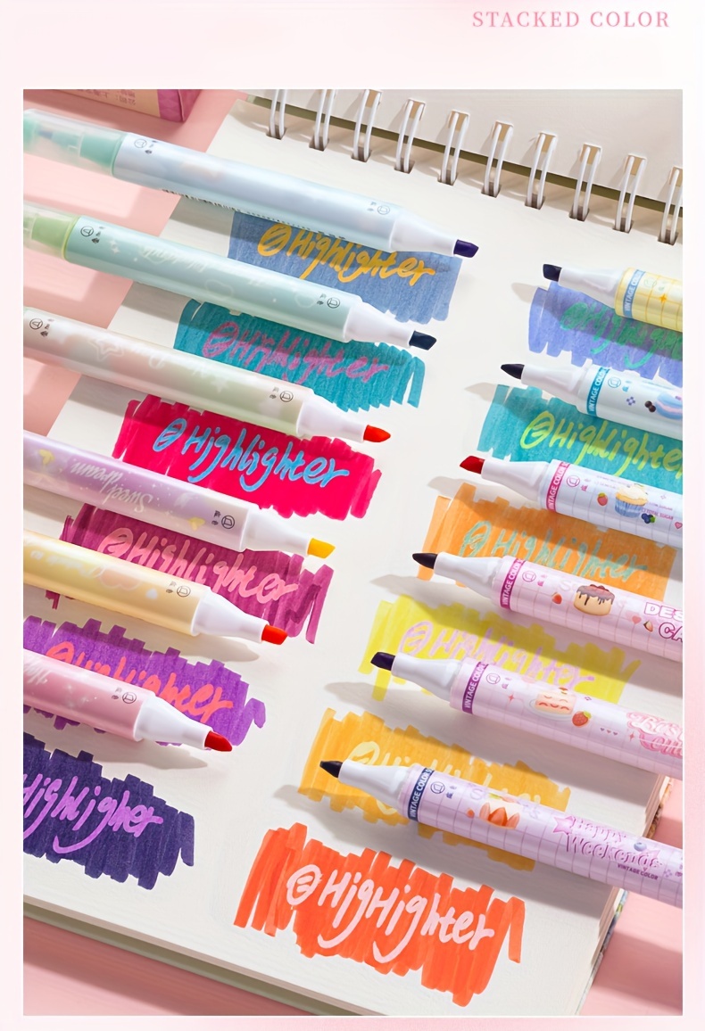 6, Doppelspitzen-mehrfarben-textmarker, Textmarker, 12-farben ...