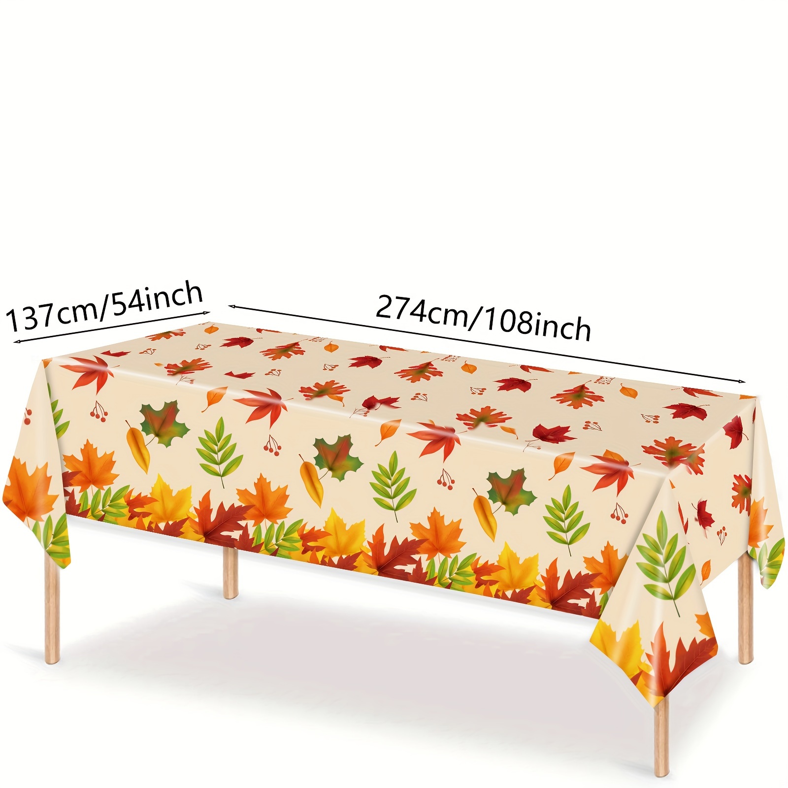 1pc Thanksgiving Maple Leaf Tablecloth Theme Disposable Fall - Temu