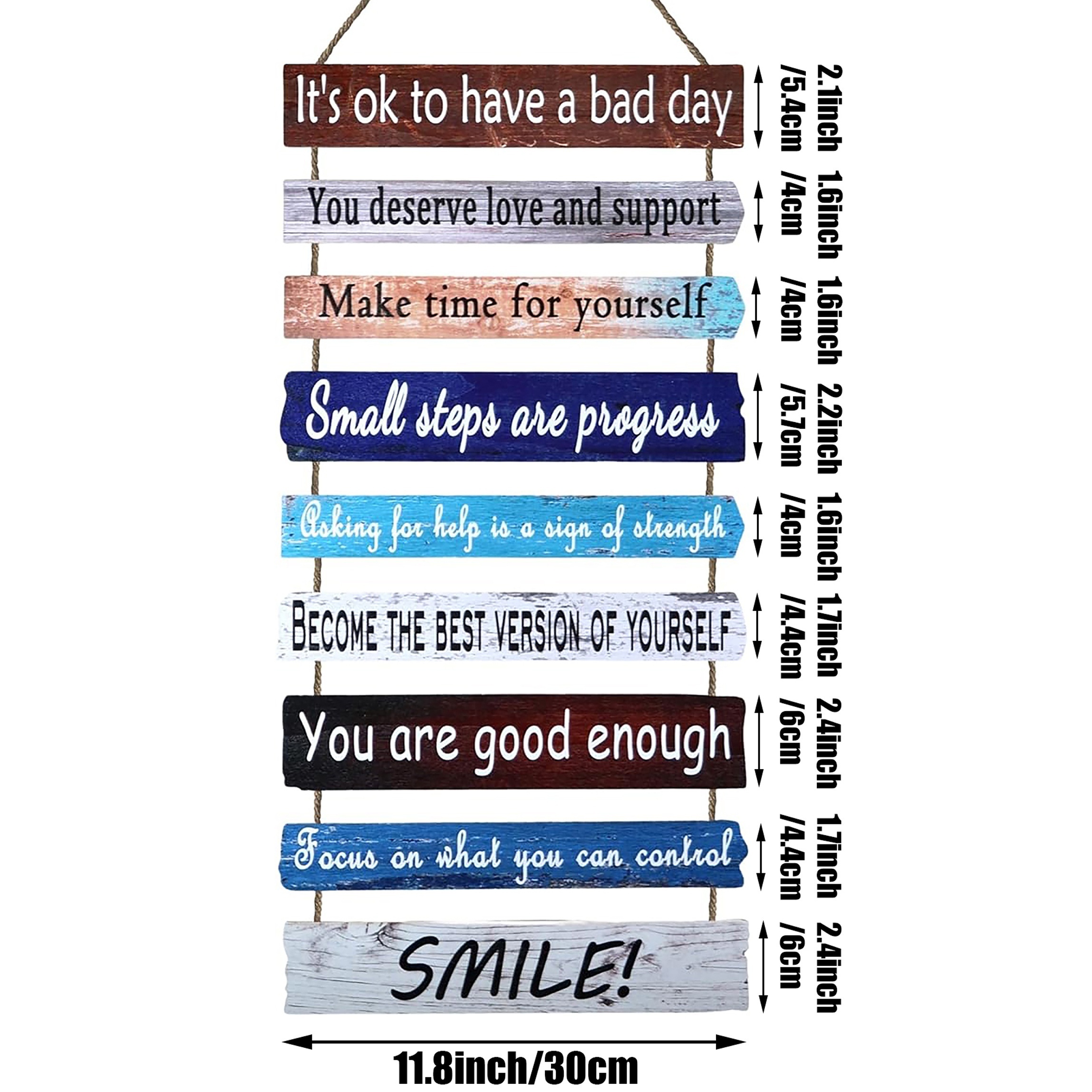 Wood Hanging Sign Wall Art Positive Affirmation Mental - Temu