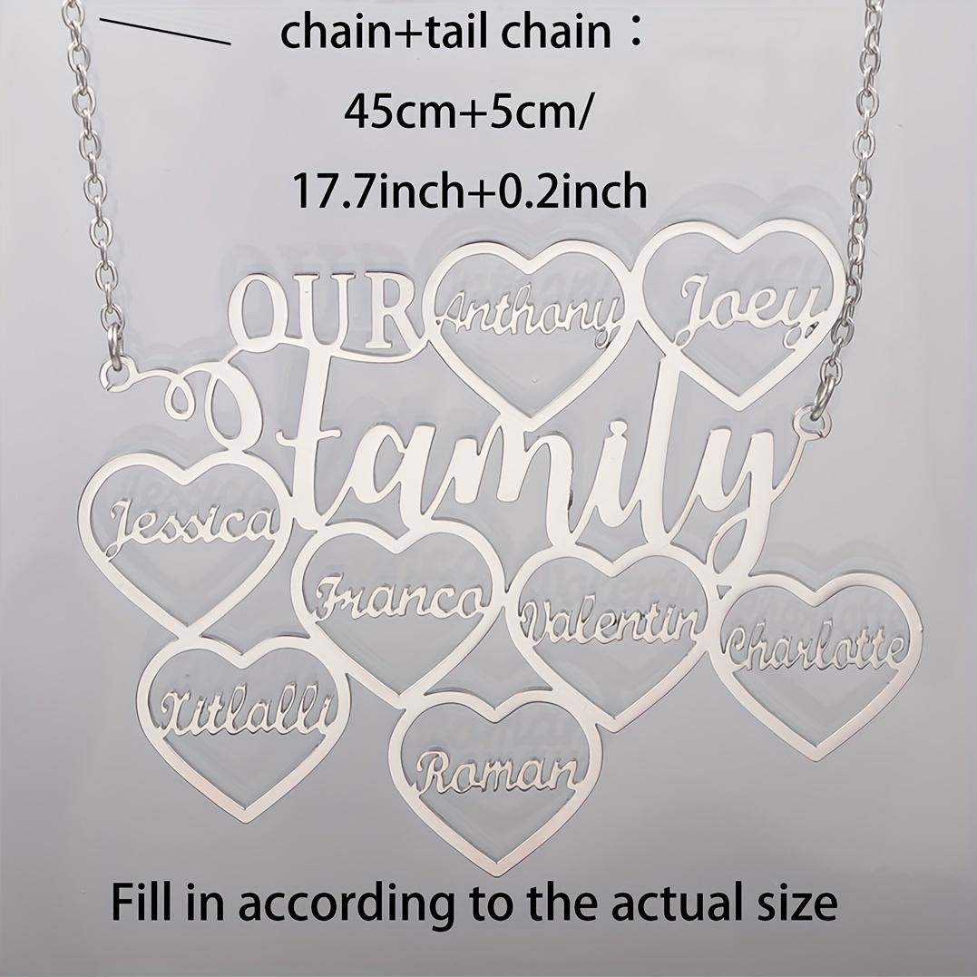 Customize Family Tree Names Family Members Pendant Necklace - Temu ...