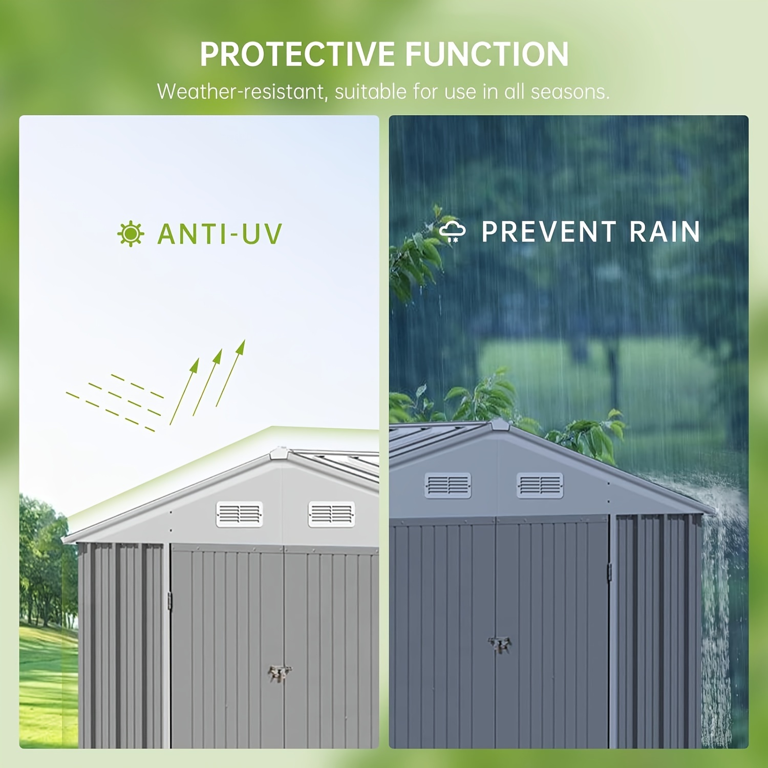 10 4x12 Outdoor Storage Shed Large Garden Shed With 4 Vents Reinforced ...