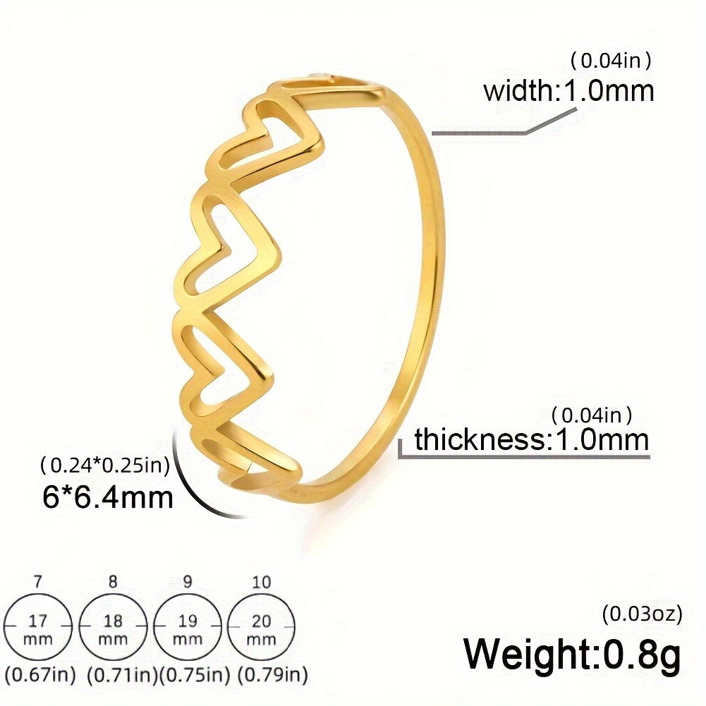 Minimalist Heart Shaped Ring Hollowed Five Hearts Ring - Temu United ...