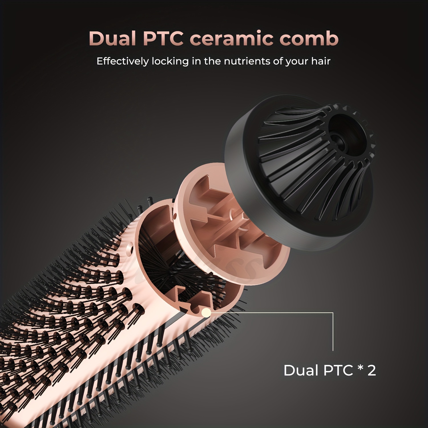 Ceramic Ionic Thermal Round Brush Curling Iron Brush Fast - Temu United
