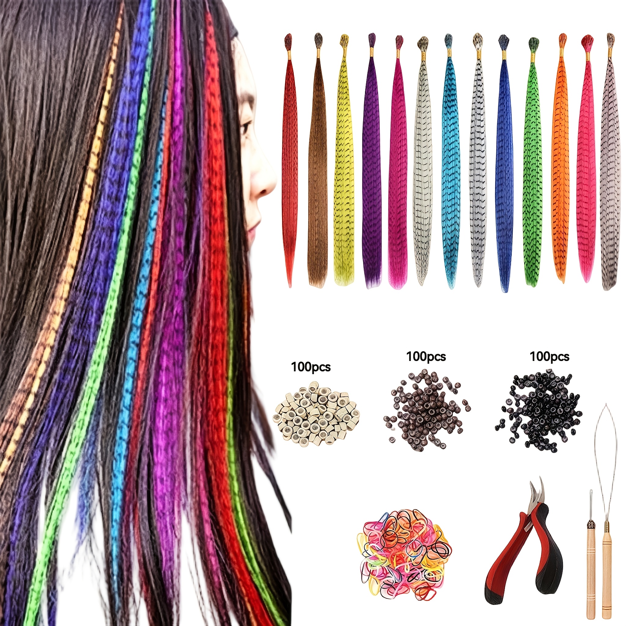 feathers for hair sold on Temu United States