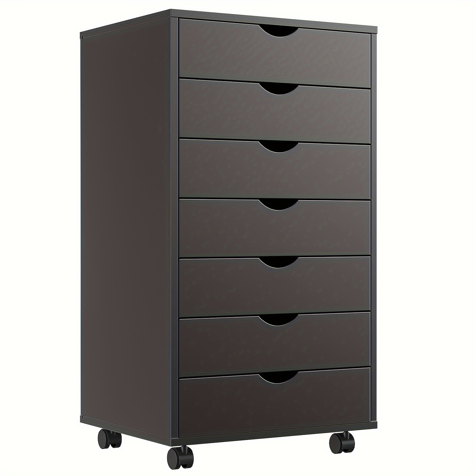 7 Drawer Chest, Wood Storage Dresser File Cabinet Organizer With Wheels ...