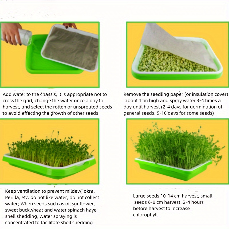 1pc Hydroponic Bean Sprout Tray - Soilless Seedling Pot For Wheat ...