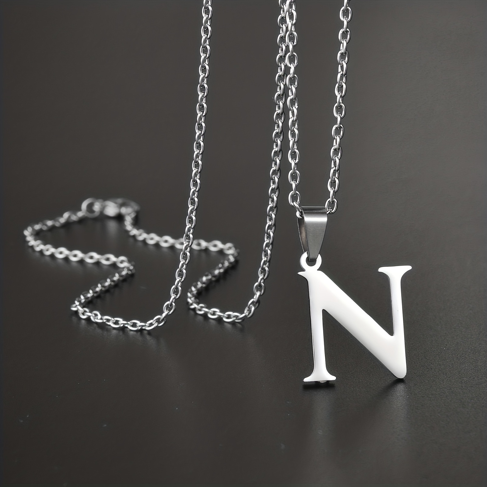 Letter Pendant Chain Necklace Suitable Daily Wear - Temu United Kingdom