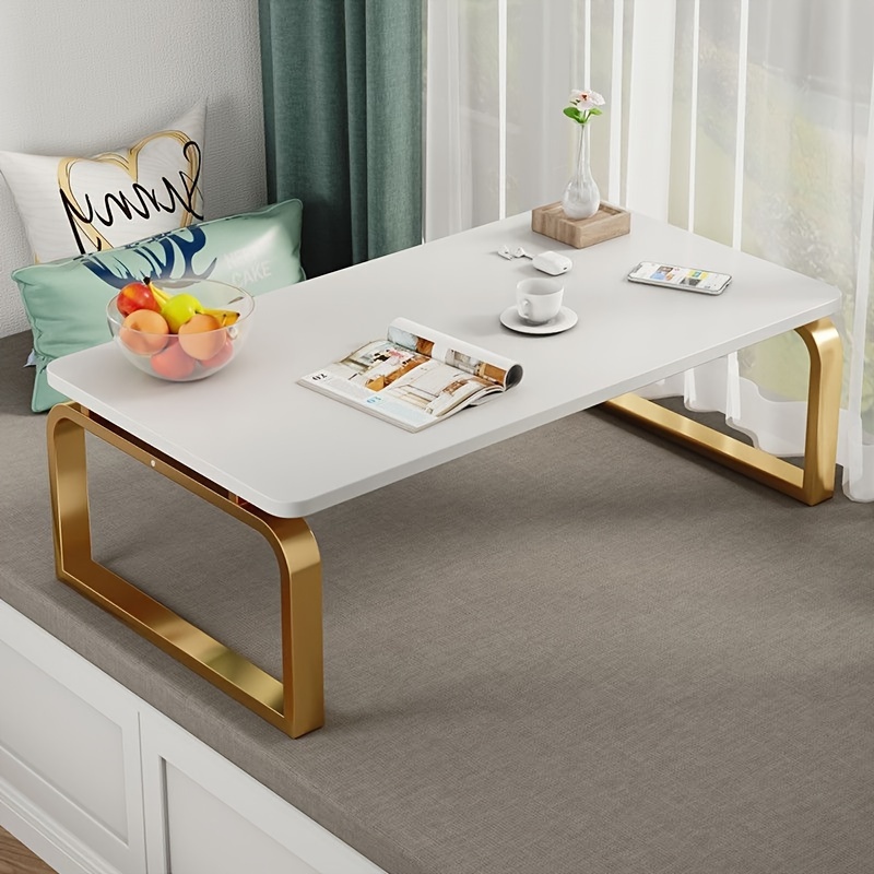 1pc Modern Minimalist Floating Window Table Low Tea Coffee Table Japanese Tatami Style Bedroom Table With Metal Legs For Bay Window Living Room D