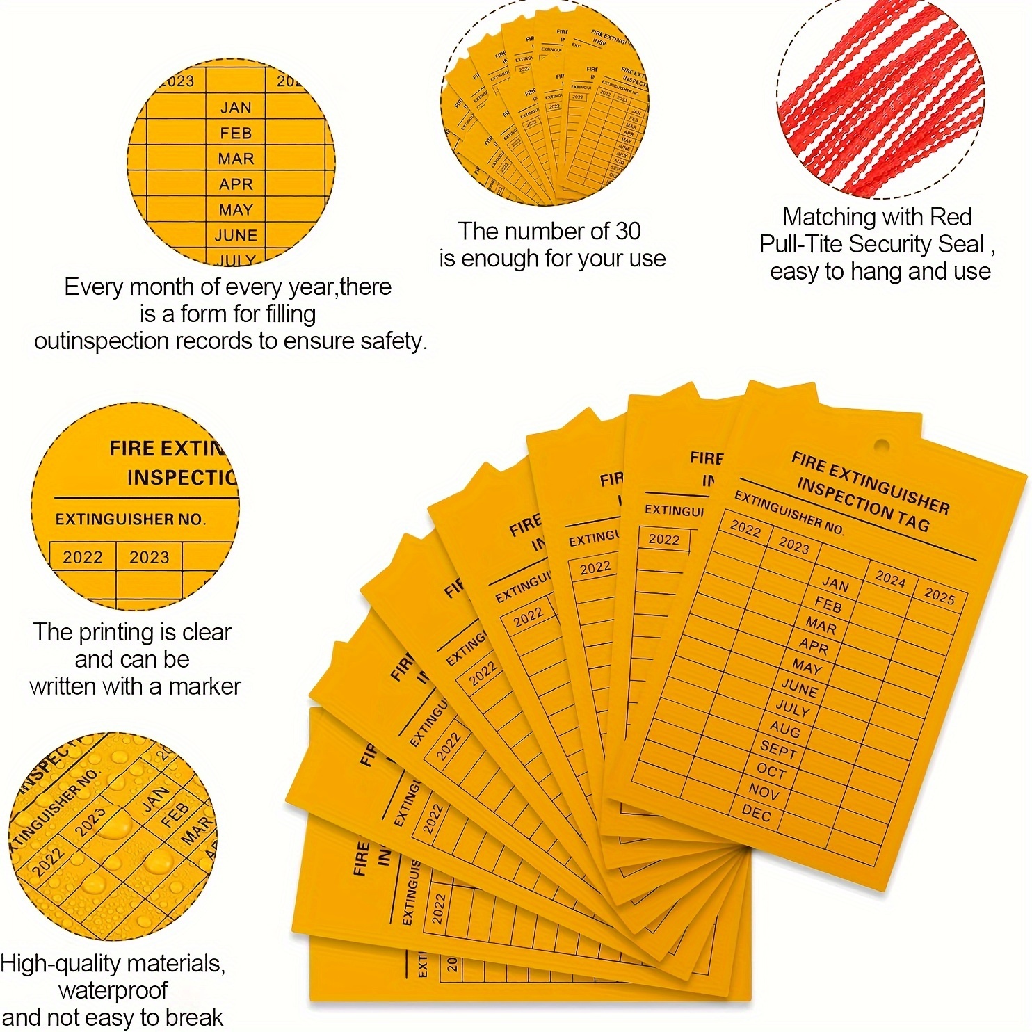 Fire Extinguisher Tags Red Tamper Seals 4 Year - Temu