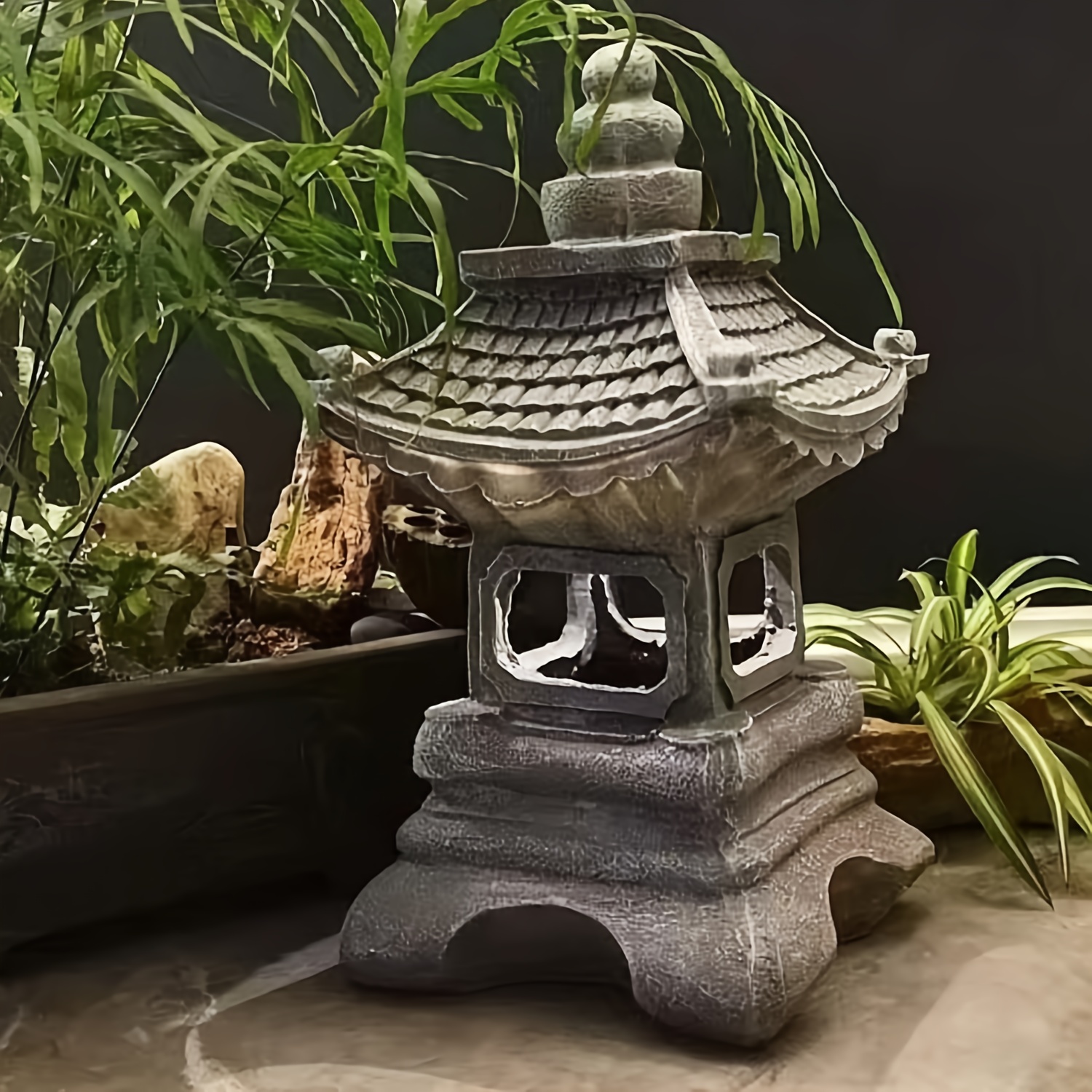 Mother's Day Art Deco Resin Pagoda Statue Solar Charging - Temu Saudi ...