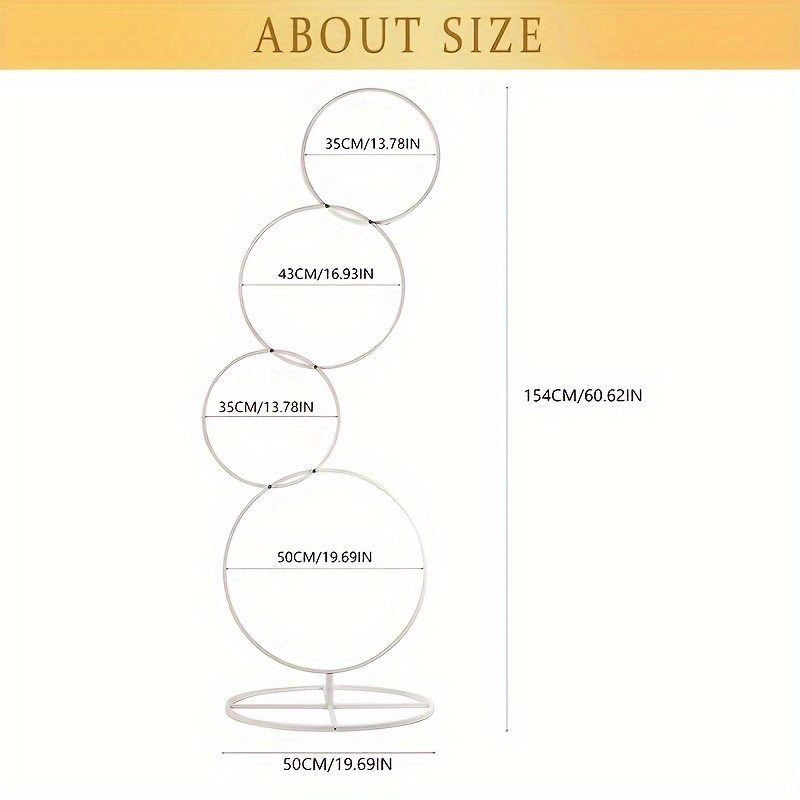 "dazzling" Round Wedding Arch Flower Holder 4 layer White - Temu