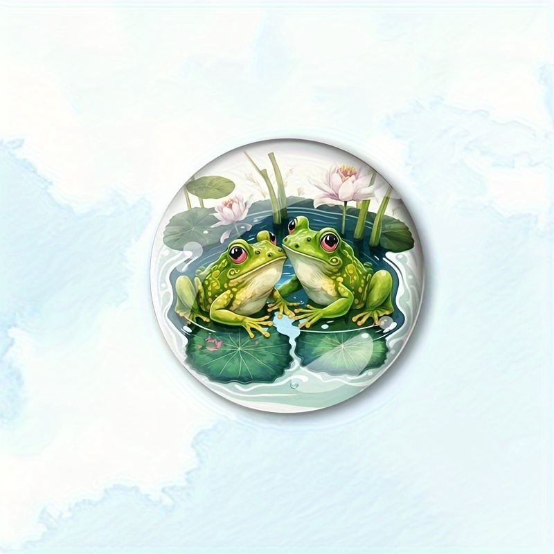 Fashion Cartoon Green Frog Lotus Leaf Badge Brooch Pin Men - Temu ...