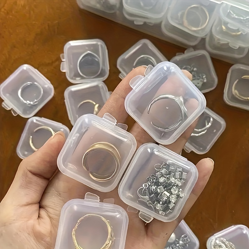 Mini Clear Plastic Storage Containers Lids Perfect Jewelry - Temu