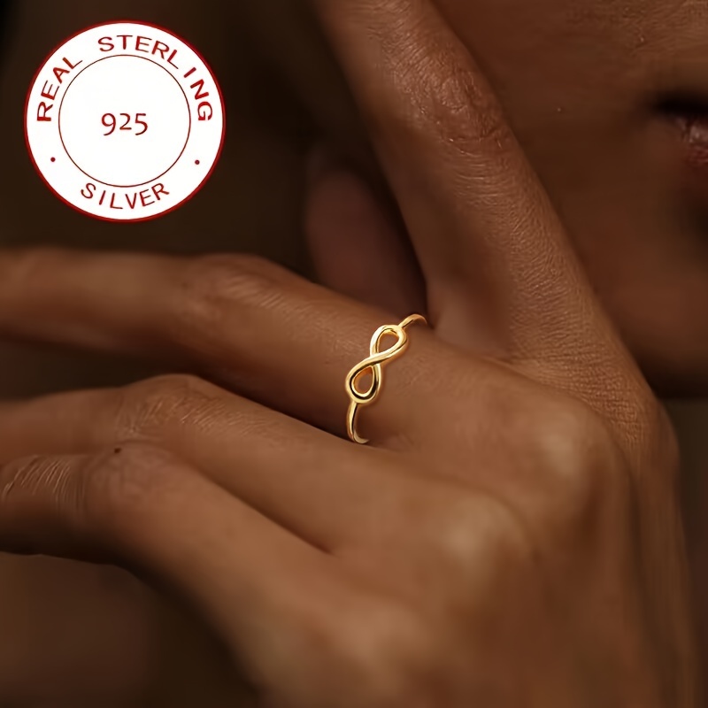 Infinity Symbol Thin Band Ring Vintage Elegant 925 Silver - Temu United ...