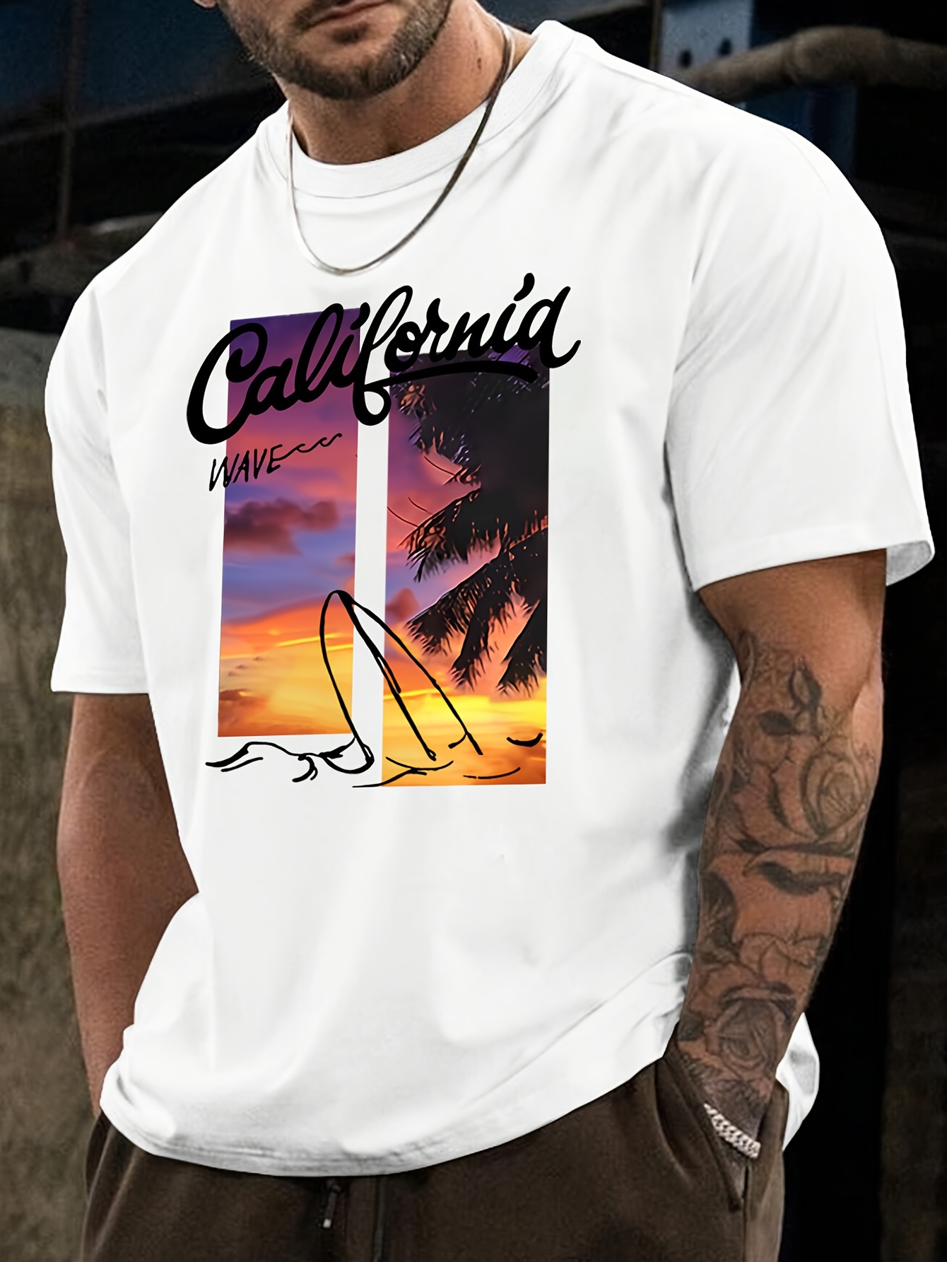 men's summer casual t shirt california print soft polyester - Temu Canada