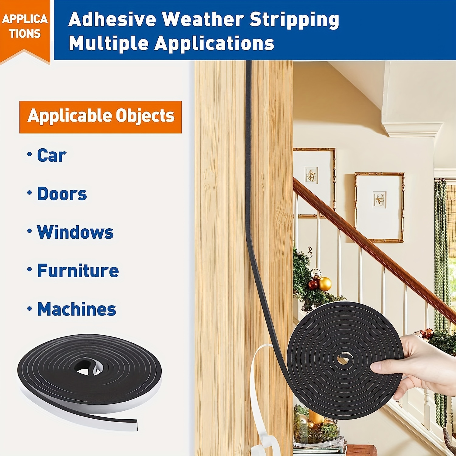 High Density Foam Weather Stripping Door Seal Strip - Temu