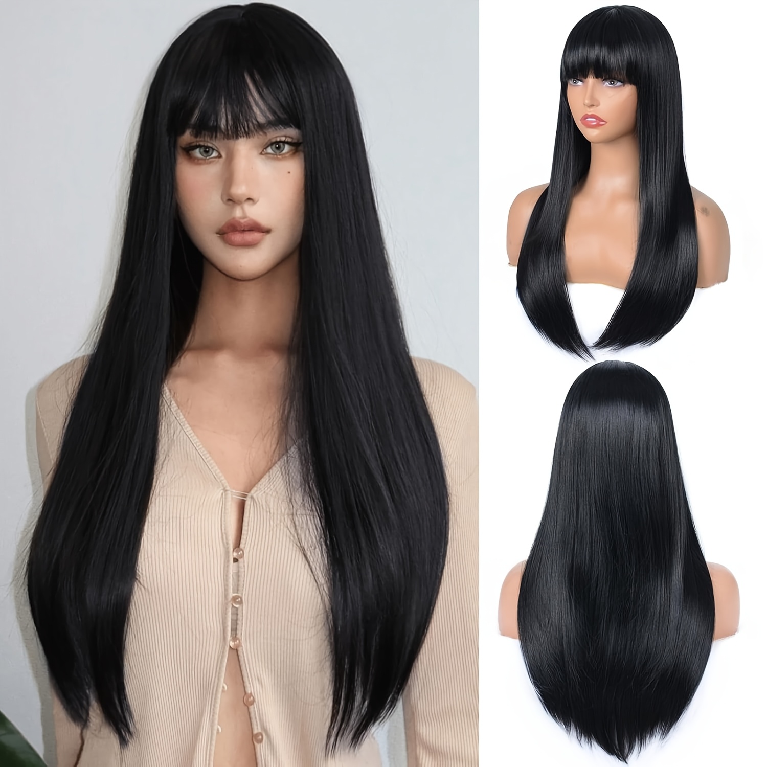 black wigs sold on Temu United States