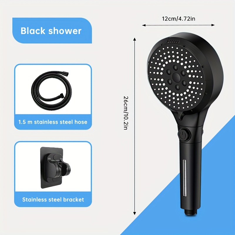 Handheld Shower Head Turbocharged 6 Modes Adjustable Water - Temu Canada