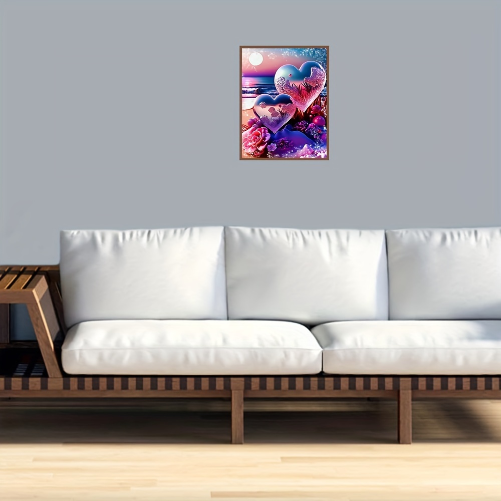 Love Pattern 5d Diamond Art Painting Set Heart Shaped Stone - Temu ...