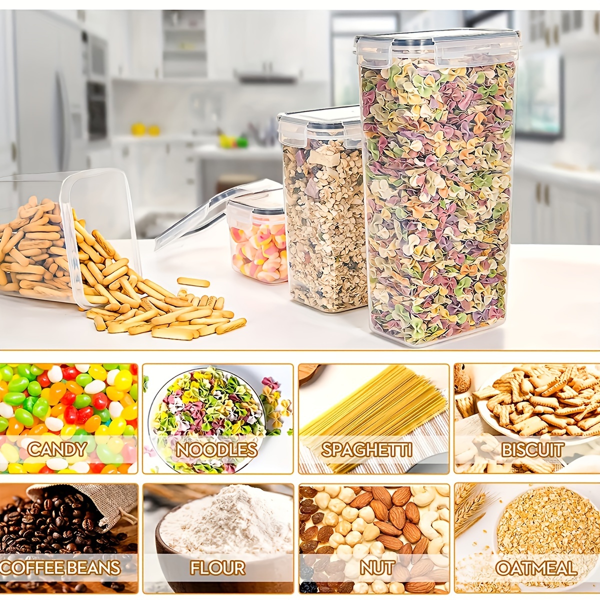 Pet Food Storage Containers Set Lids Bpa Free Airtight - Temu