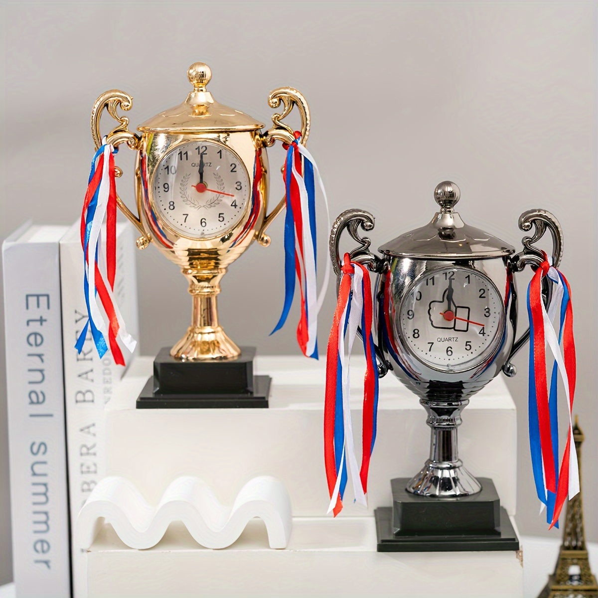 Chic Trophy-shaped Alarm Clock - Battery-powered, Digital Display ...