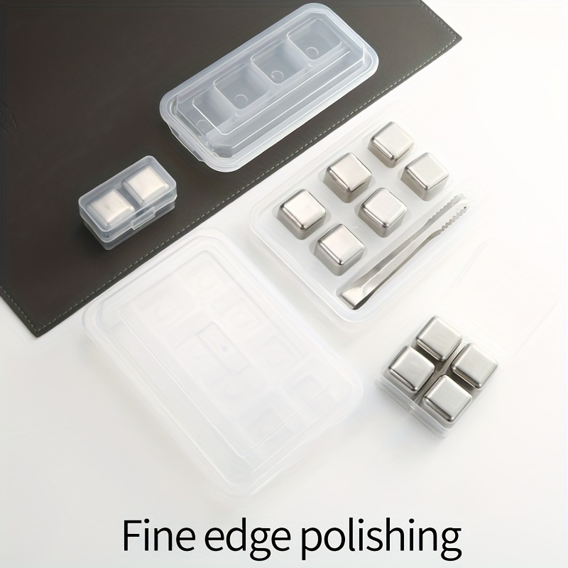 1pc/1set Stainless Steel Ice Cubes, 304 Food-grade Ice Wine Stones ...