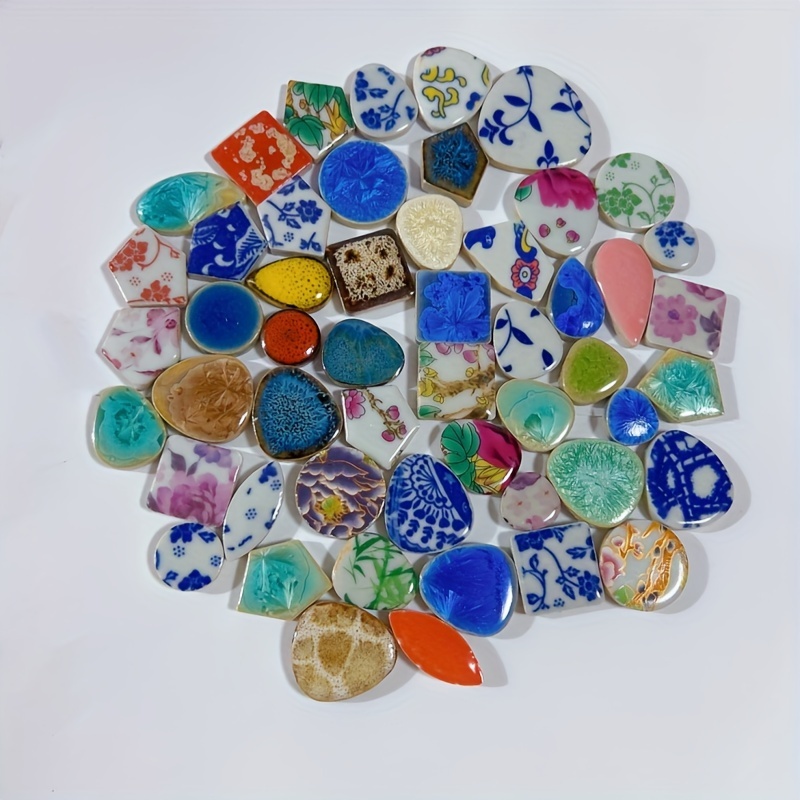 Mixed Variety Ceramic Mosaic Tiles Assorted Shapes Patterns - Temu
