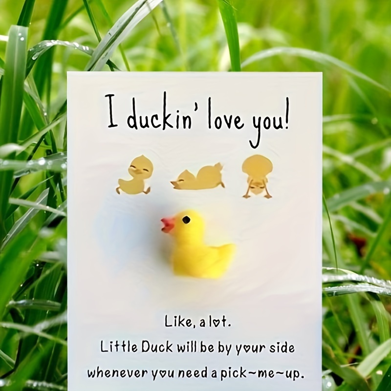 Ducking Love Pocket Duck Hug Cheer Card Mini Resin Duck - Temu