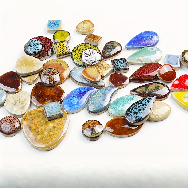 100g/3.52oz Handcrafted Blue & White Porcelain Mosaic Tiles - Irregular ...