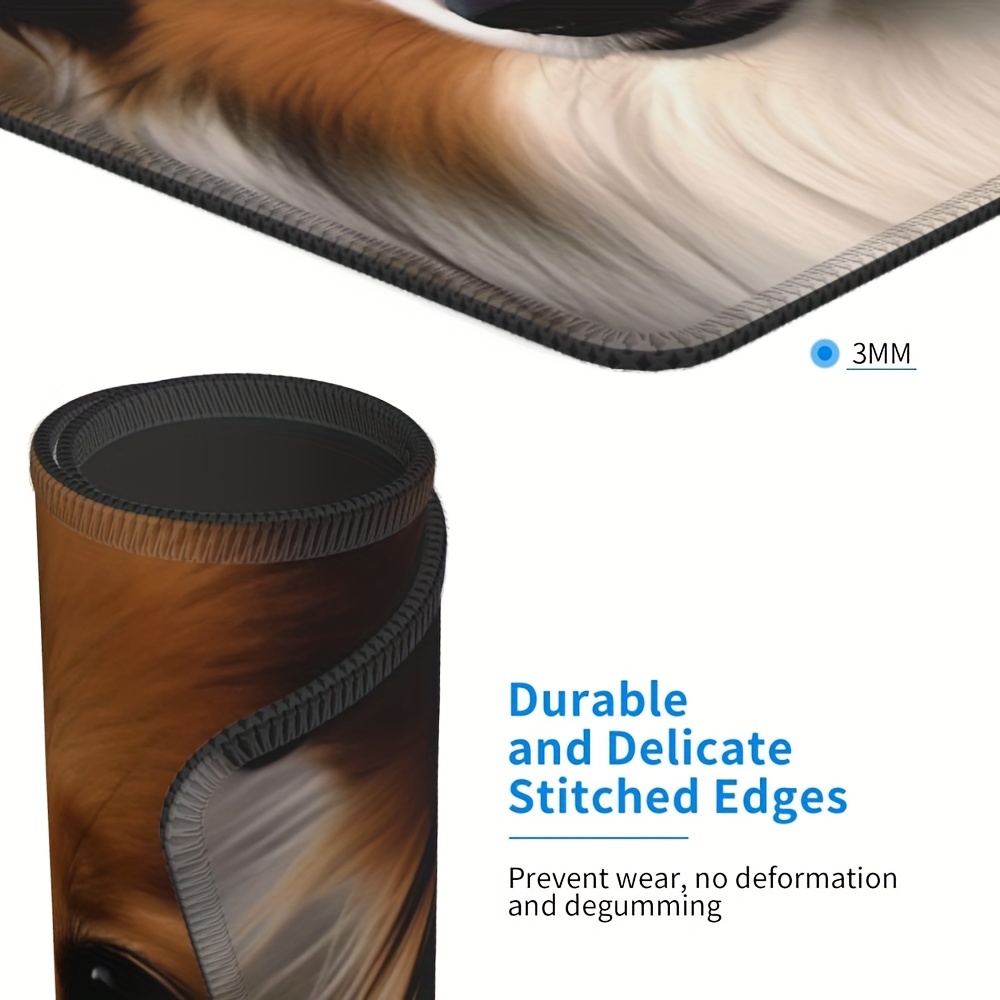 Shetland Sheepdog Rubber Mouse Pad With Non-slip Base And Stitched Edge ...