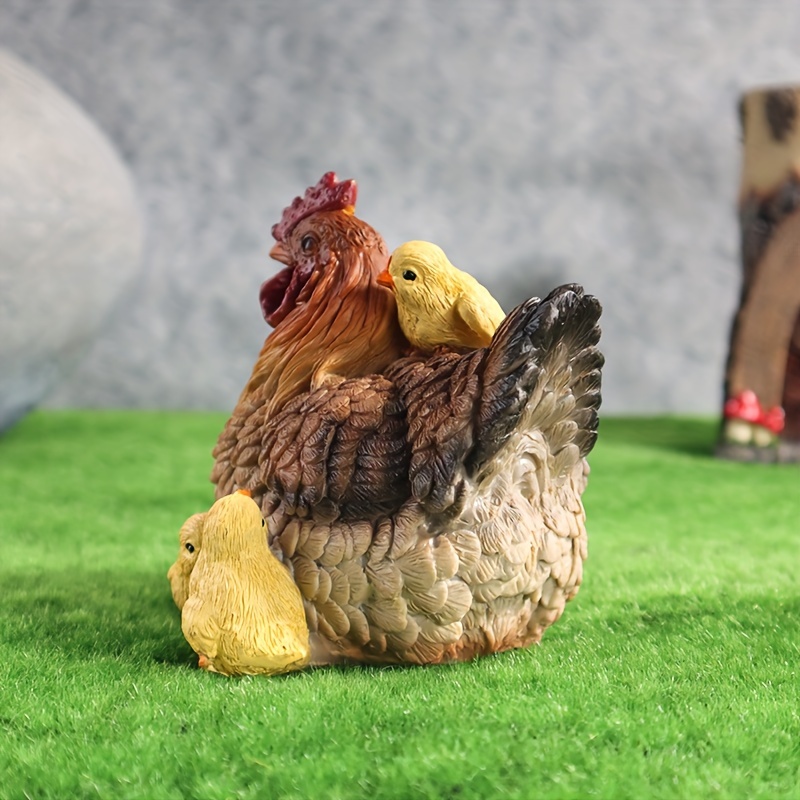 Art Resin Chicken Chicks Figurine Set Alphabet - Temu