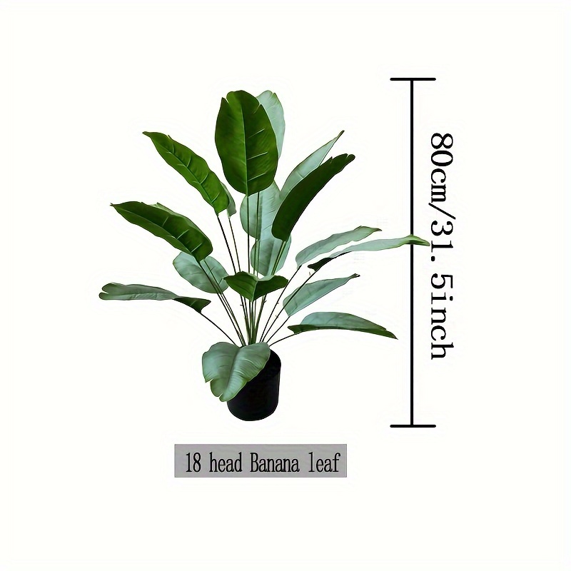 18 Banana Leaves (3 Colors Available) Simulated Green Plants - Temu ...