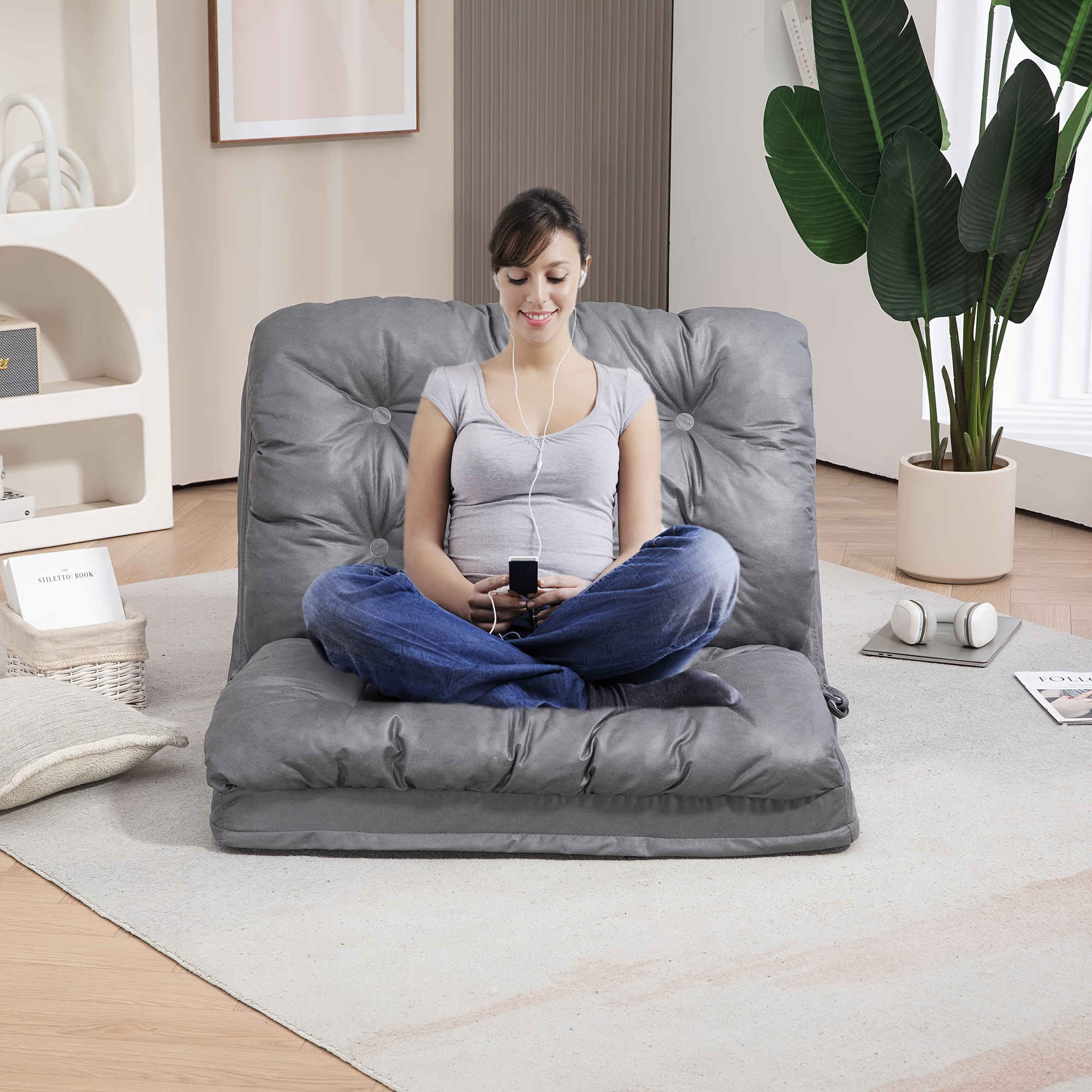 floor gaming chair bean bag couch floor chair folding Temu