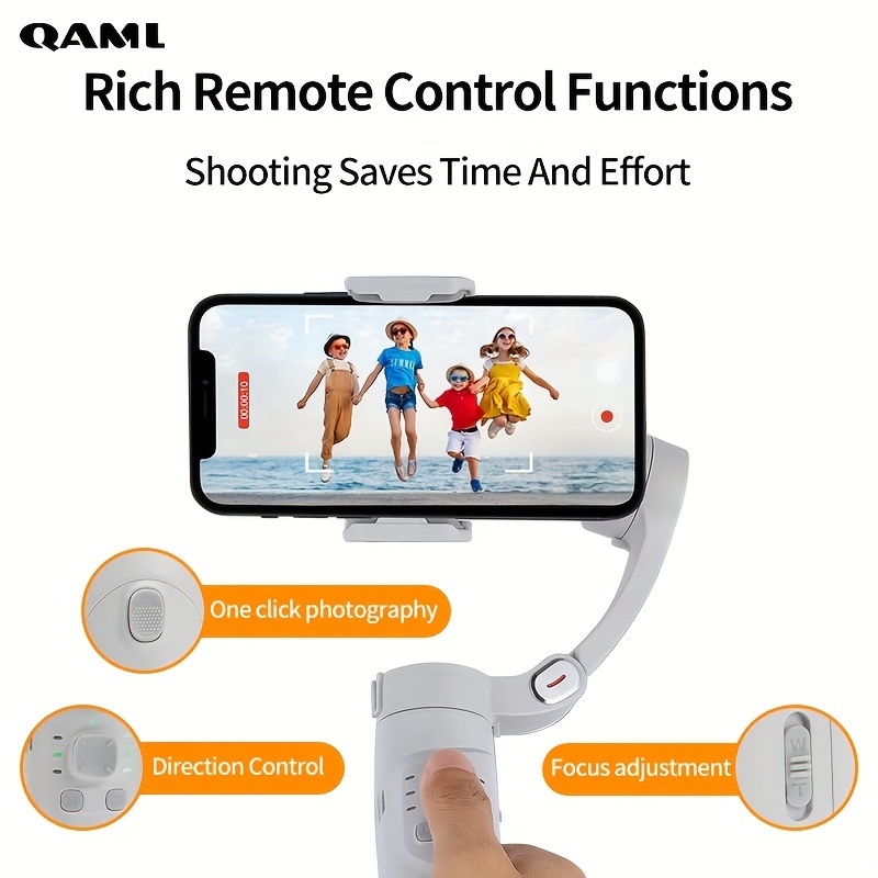 QAML 3 Eksenli Akıllı Telefon Gimbal, USB Şarjlı El Gimbalı, 36V ...
