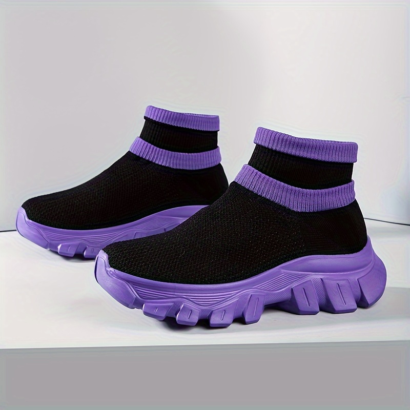Casual Sock Sneakers Fashion Solid Color Comfortable Thick - Temu Australia