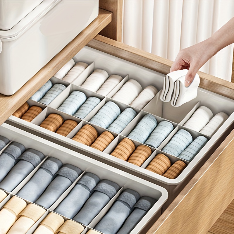 Underwear Drawer Storage Box Lid Plastic Stackable Sorting - Temu ...