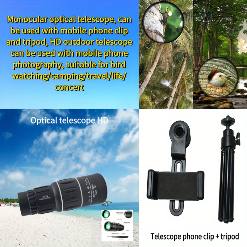 16x52 Monocular Phone Clip - Temu