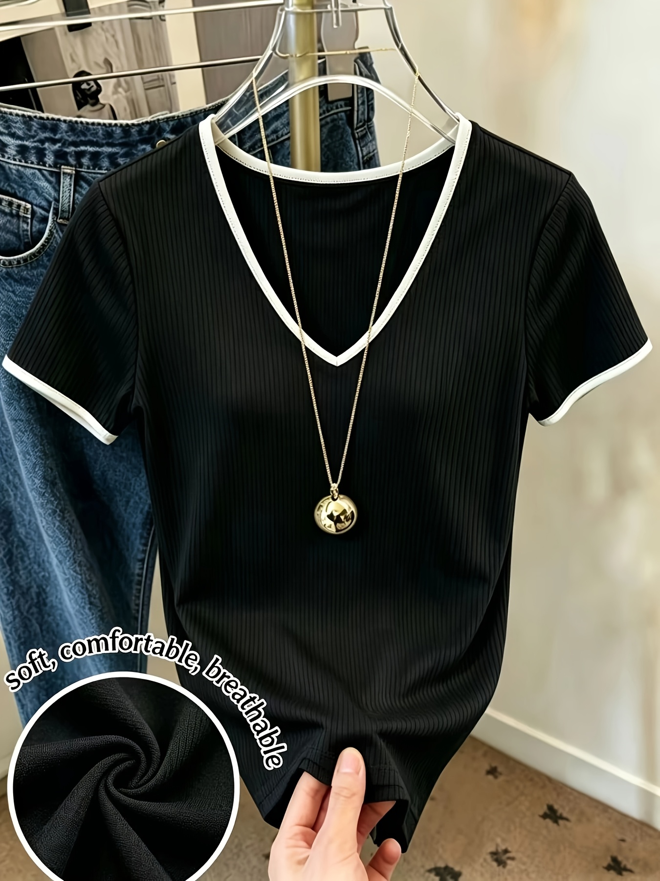 v neck sold on Temu United States