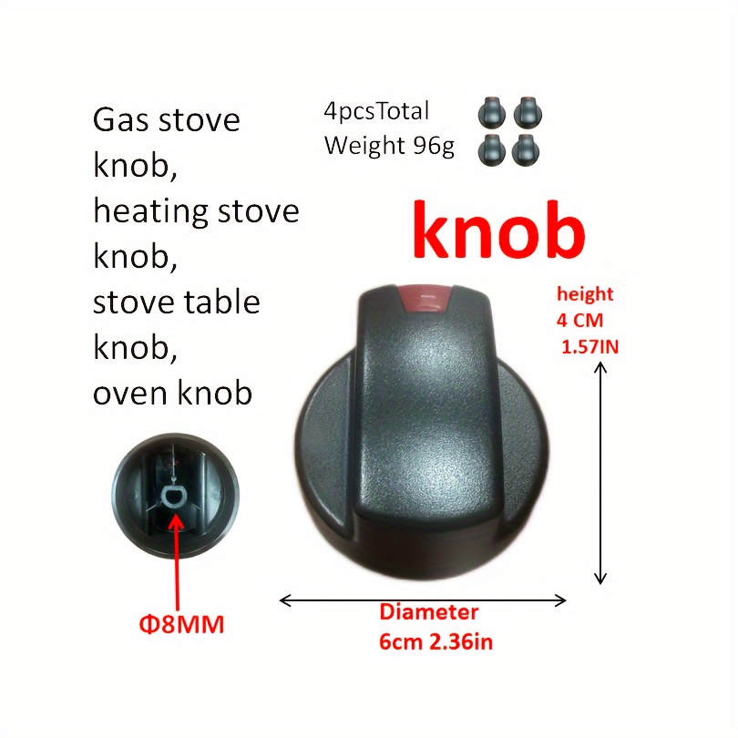4pcs Gas Oven Knobs Control Knobs Fire Basin Knobs Gas Heating Abs ...