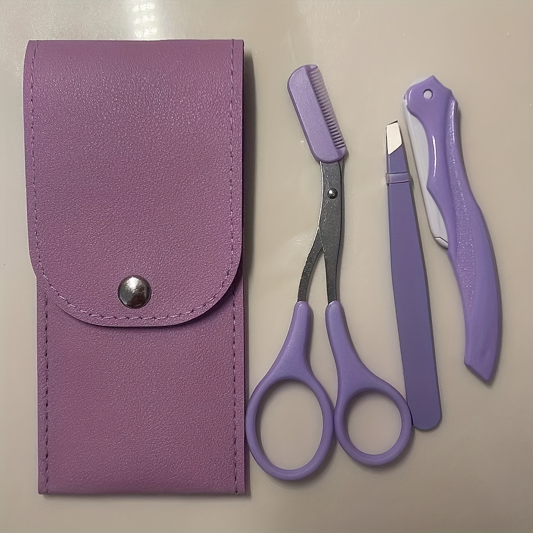 Eyebrow Trimming Kit Eyebrow Scissors Comb Eyebrow Razor - Temu Australia