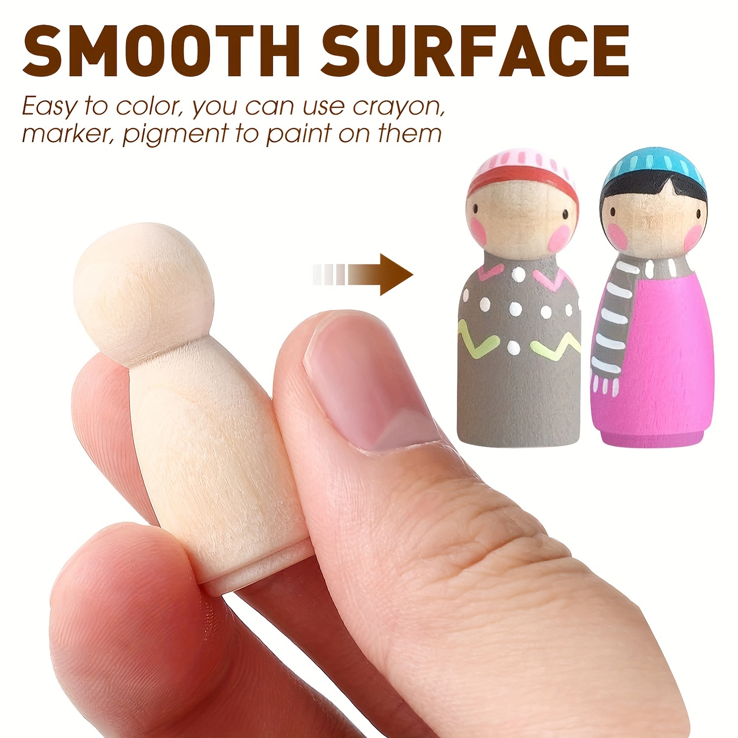 Wooden figures for crafts store