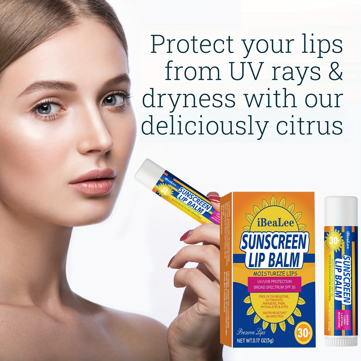 Ibealee 30 Spf Sunscreen Lip Balm - Uv Protection, Vitamin E & Coconut Oil Infused For Dry Lips ...