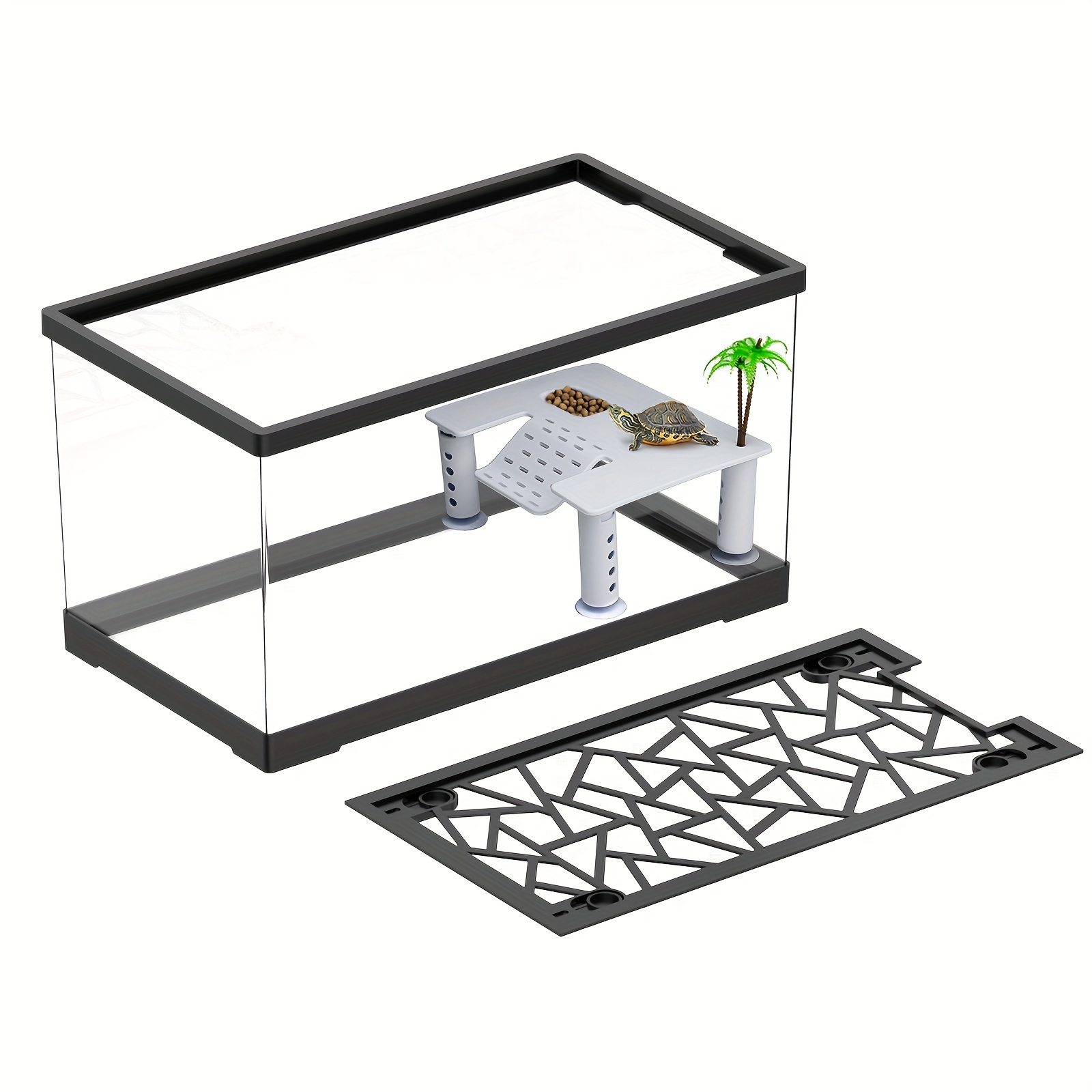 Turtle Habitat Kit: Transparent Aquarium Escape proof Lid - Temu