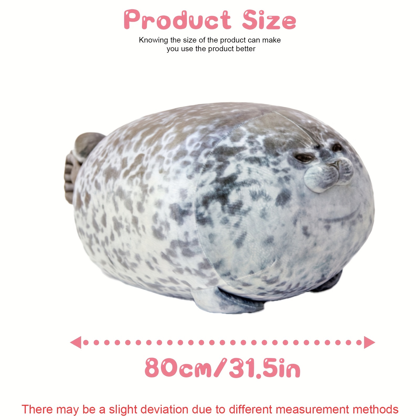 adorable chubby seal plush toy soft fluffy cushion Temu United Kingdom