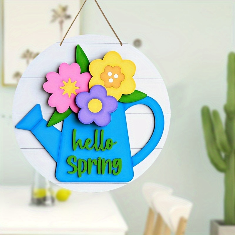 Hello Spring Door Hanger Sign Decorations wooden Wreath Sign - Temu ...
