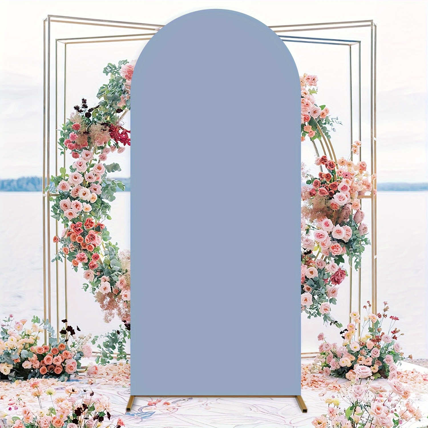Dusty Blue Spandex Fitted Arch Backdrop Cover - Temu Australia